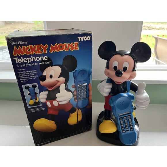 Tyco | Toys | Mickey Mouse Backpack Telephone Walt Disney 3 High 1986 ...